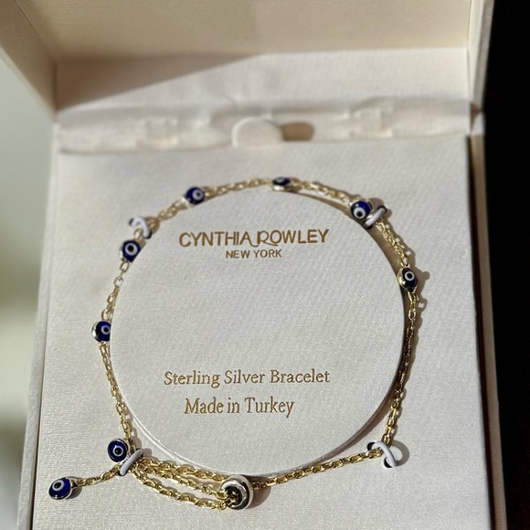 Cynthia Rowley | Jewelry | New Cynthia Rowley Gold Plated Blue Evil Eye ...